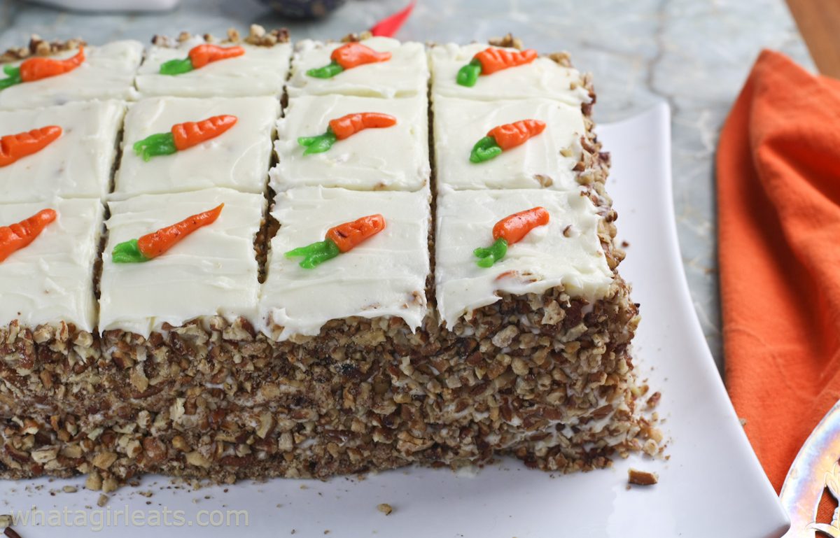 Carrot Cake with Cream Cheese Frosting - What A Girl Eats