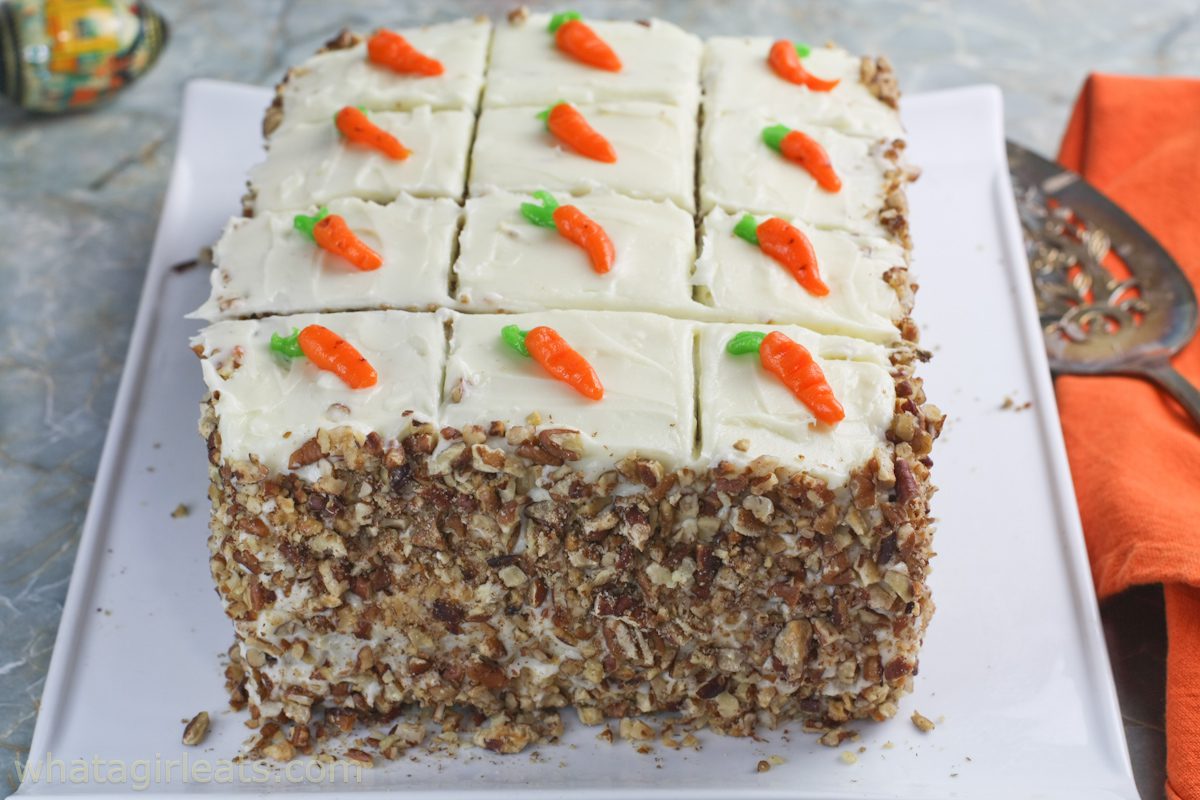 Carrot Cake with Cream Cheese Frosting - What A Girl Eats