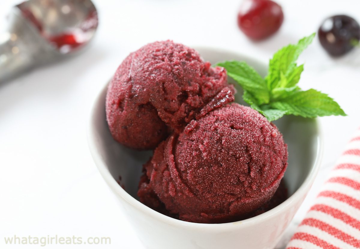 Cherry Sorbet - What A Girl Eats